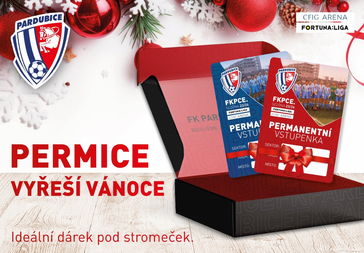 Hledáš dárek k Vánocům? Vyber permanentní vstupenky na jaro 2024! | FK Pardubice
